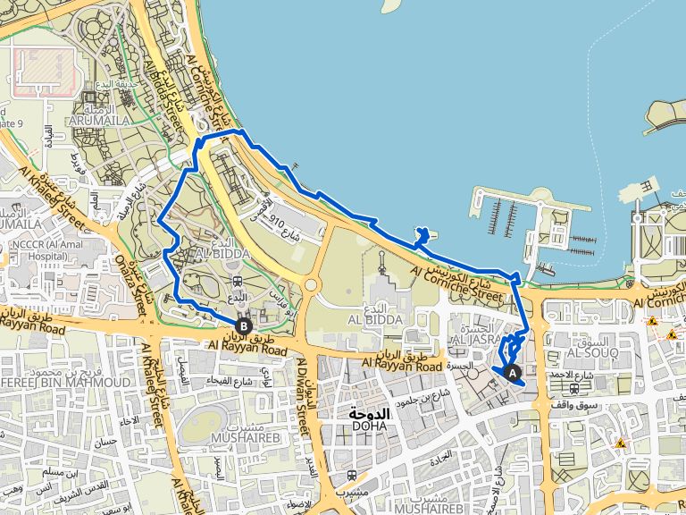 Souq Waqif - Corniche - Al Bidda | hike | Komoot